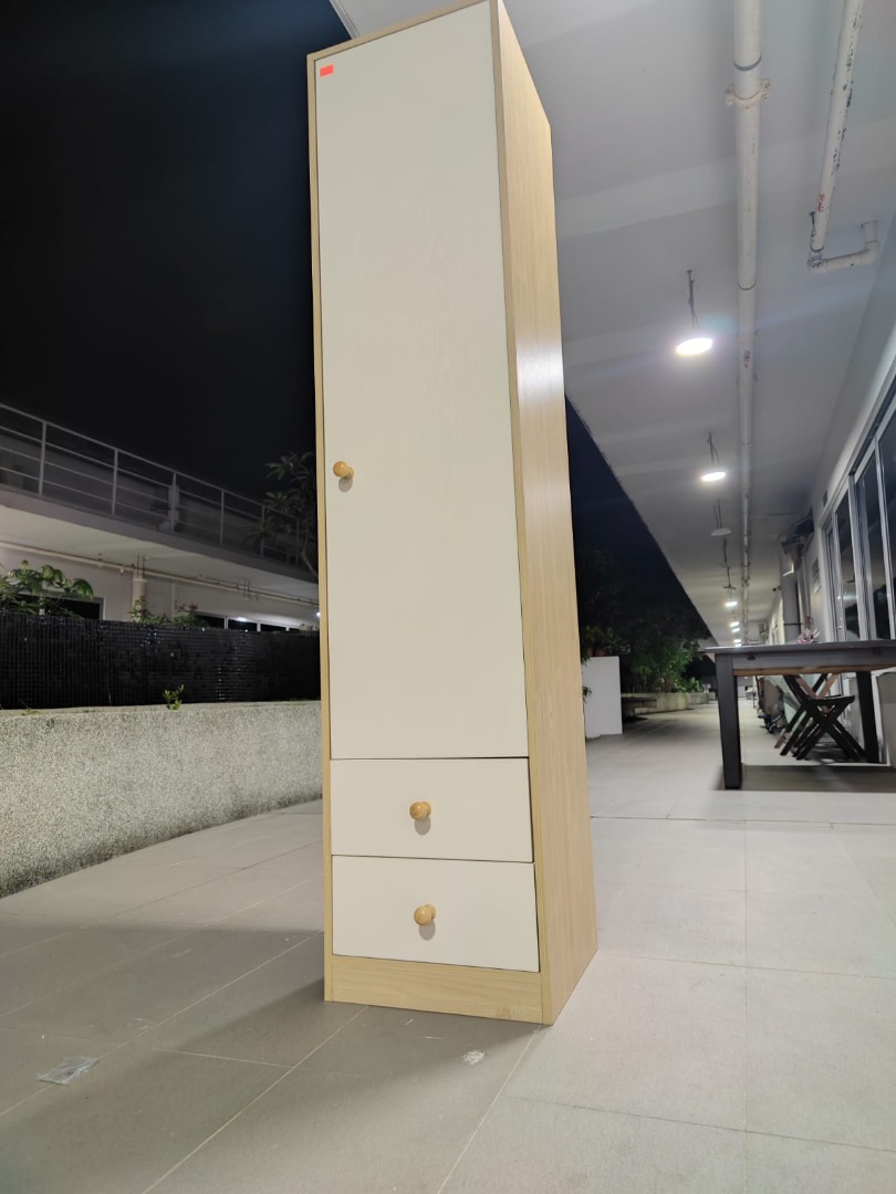 CARDOSO Tall Storage Cabinet with Drawers (Natural), Furniture & Home ...