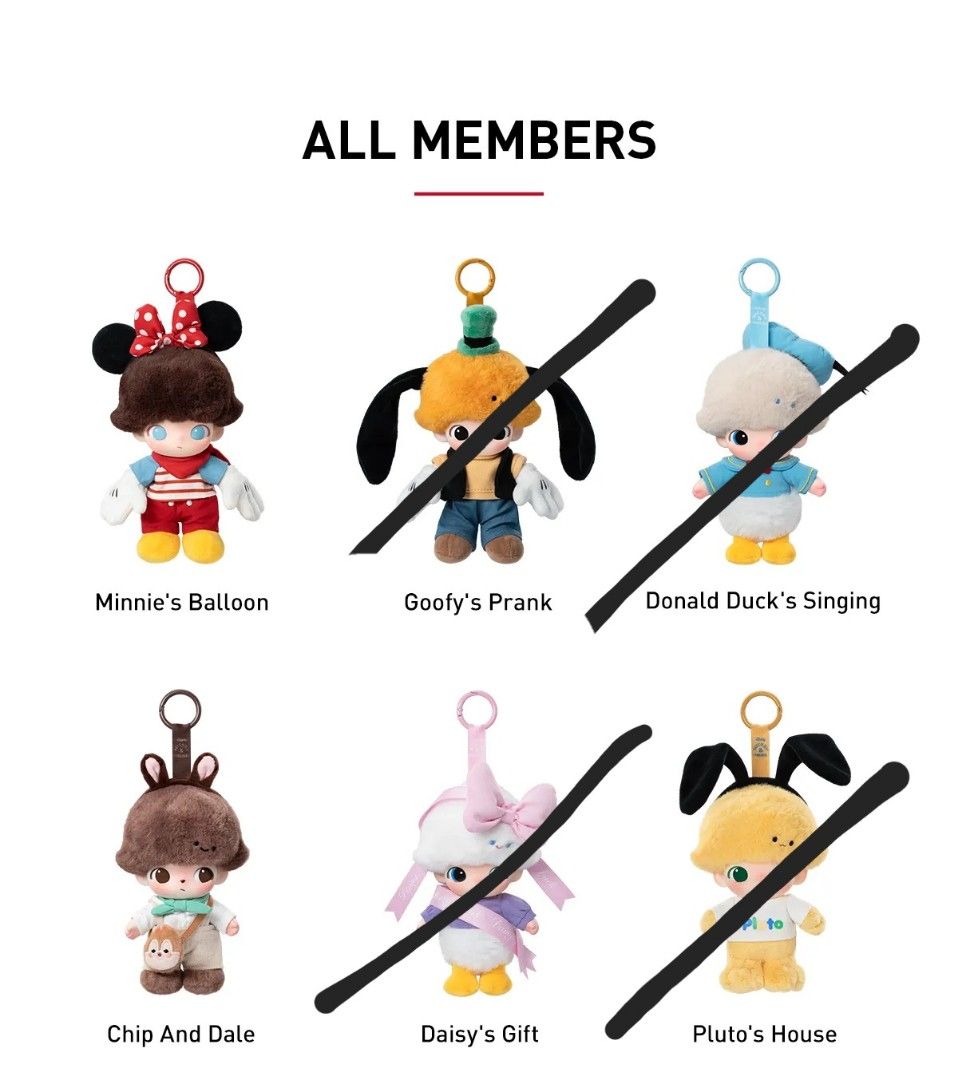 DIMOO WORLD × DISNEY Series-Vinyl Plush Keychain Blind Box, Hobbies ...