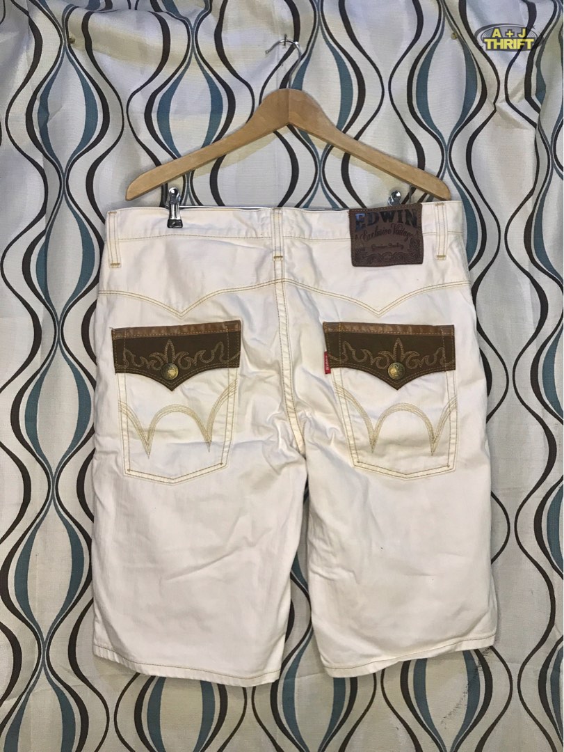 Edwin White Denim Jorts, Men's Fashion, Bottoms, Shorts on Carousell