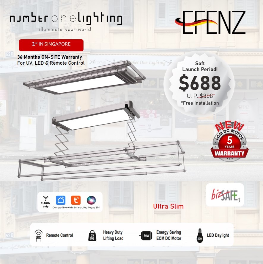 Efenz laundry rack (Smart and slim), Free installation*, Furniture ...