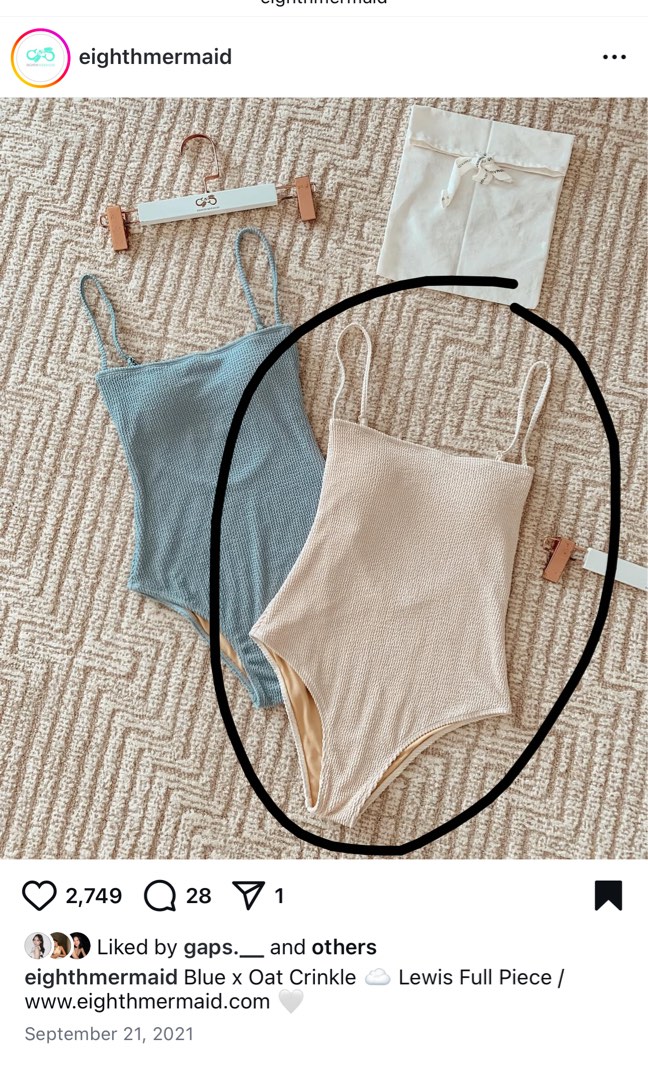 Eighthmermaid Lewis Crinkle Oat XS, Women's Fashion, Swimwear, Bikinis ...