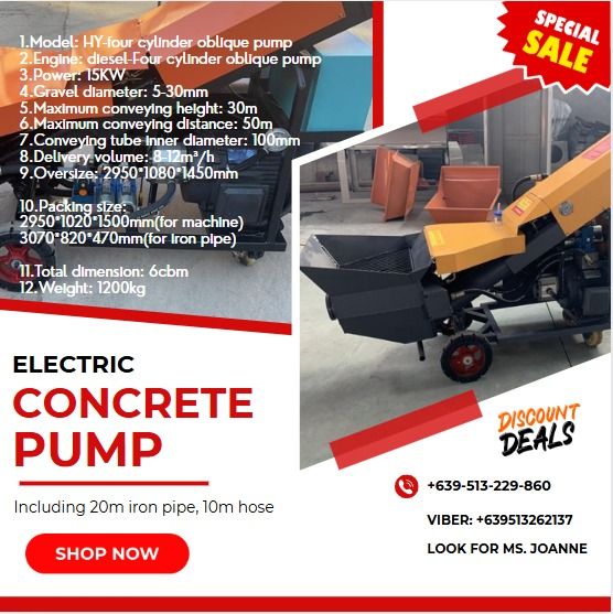 Electric CONCRETE PUMP 15KW, Everything Else, Others on Carousell