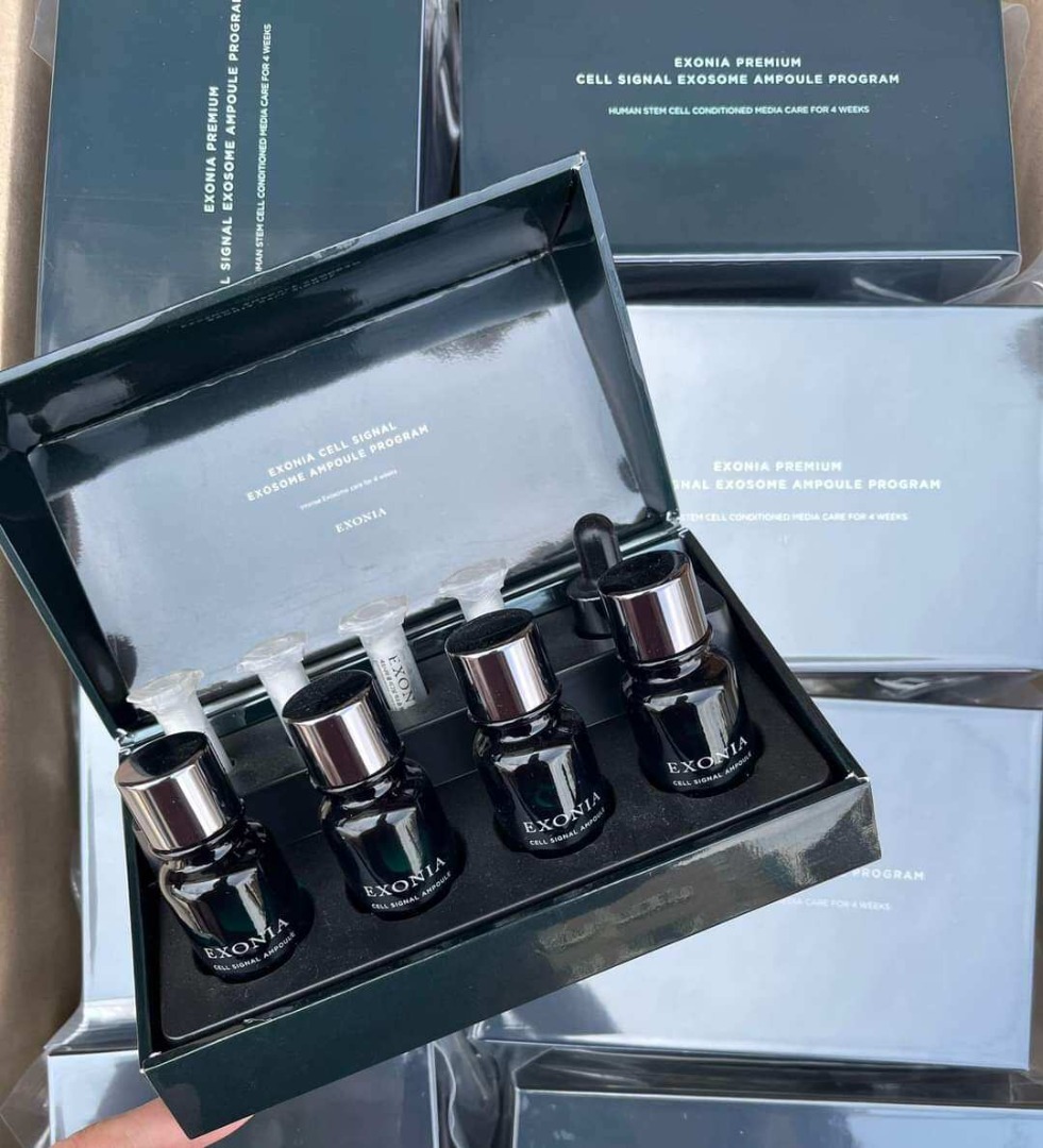 Exonia Cell signal exosome 超級外泌體療程含900,000ppm (2ml+7ml)x4 專治暗瘡爛面皮膚, 美容 ...