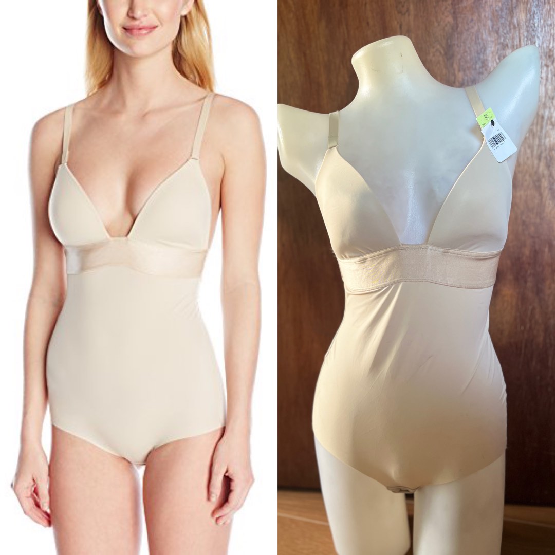 Flexees Women's Maidenform Shapewear Endlessly Smooth Plunge Bodybriefer, Latte Lift, 34 B ...