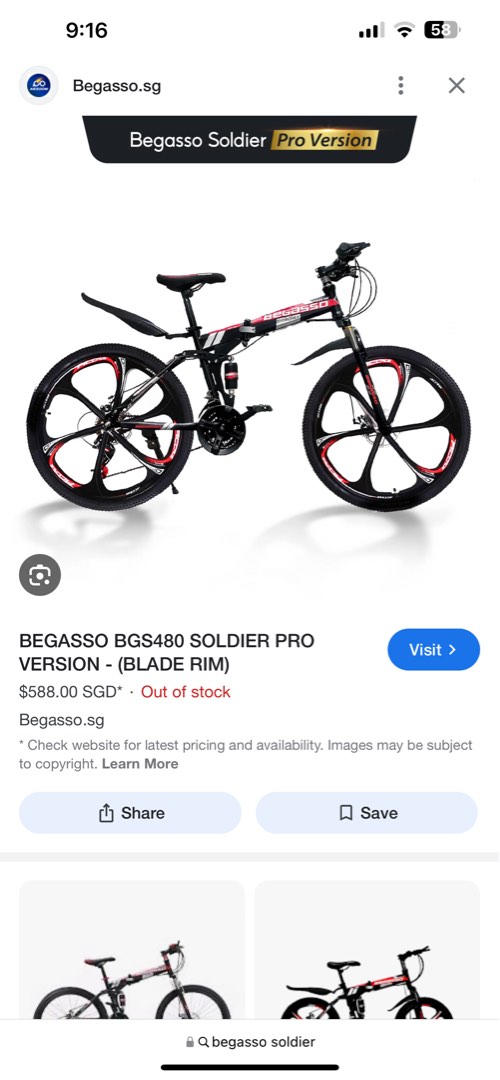 Foldable Mountain Bike ( Begasso Soldier ), Sports Equipment, Bicycles ...