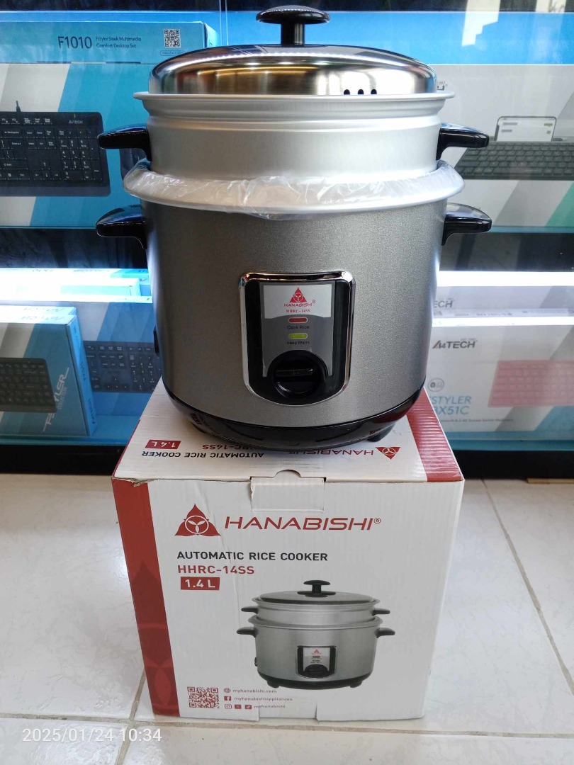 Hanabishi 1.4L Rice Cooker Silver HHRC-14SS, TV & Home Appliances ...