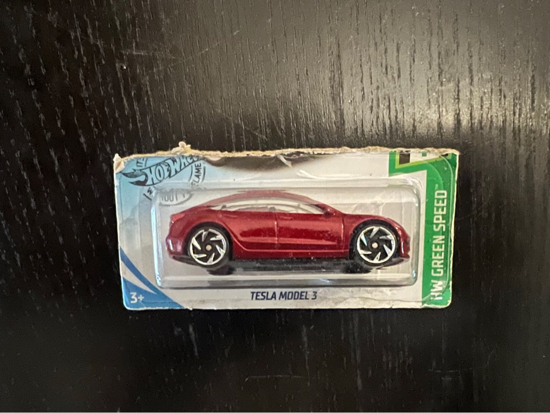 Hot Wheels Tesla Model 3 Red, Hobbies & Toys, Toys & Games on Carousell