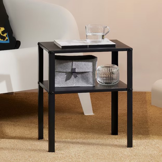 IKEA Black Metal Knarrevik Side Bedside Table., Furniture & Home Living ...