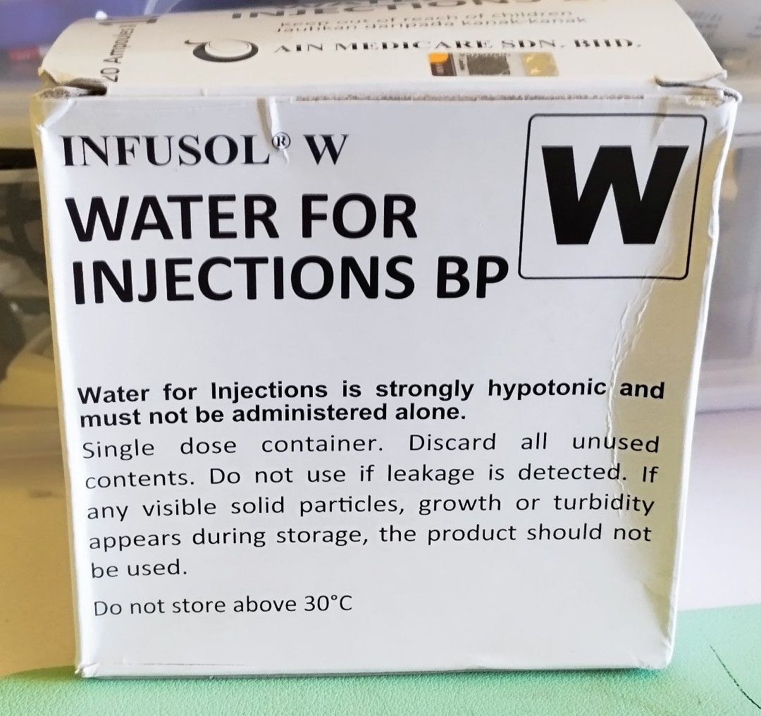 INFUSOL W Water For Injection 10ml Ampoules Sterile 20s (BOX), Health ...