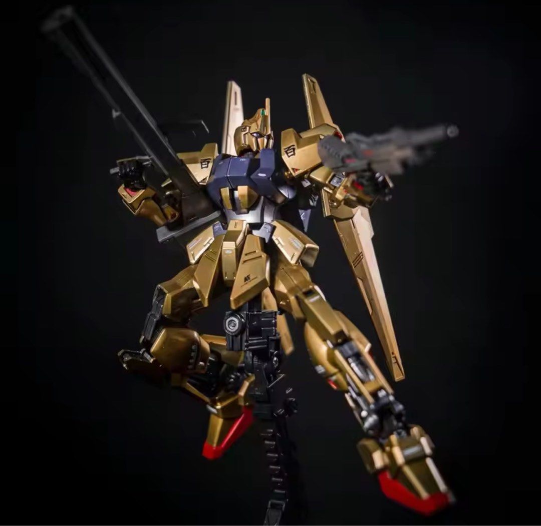 JMS HG Hyaku Shiki Ver. Gundam Base with gold plating, action base ...