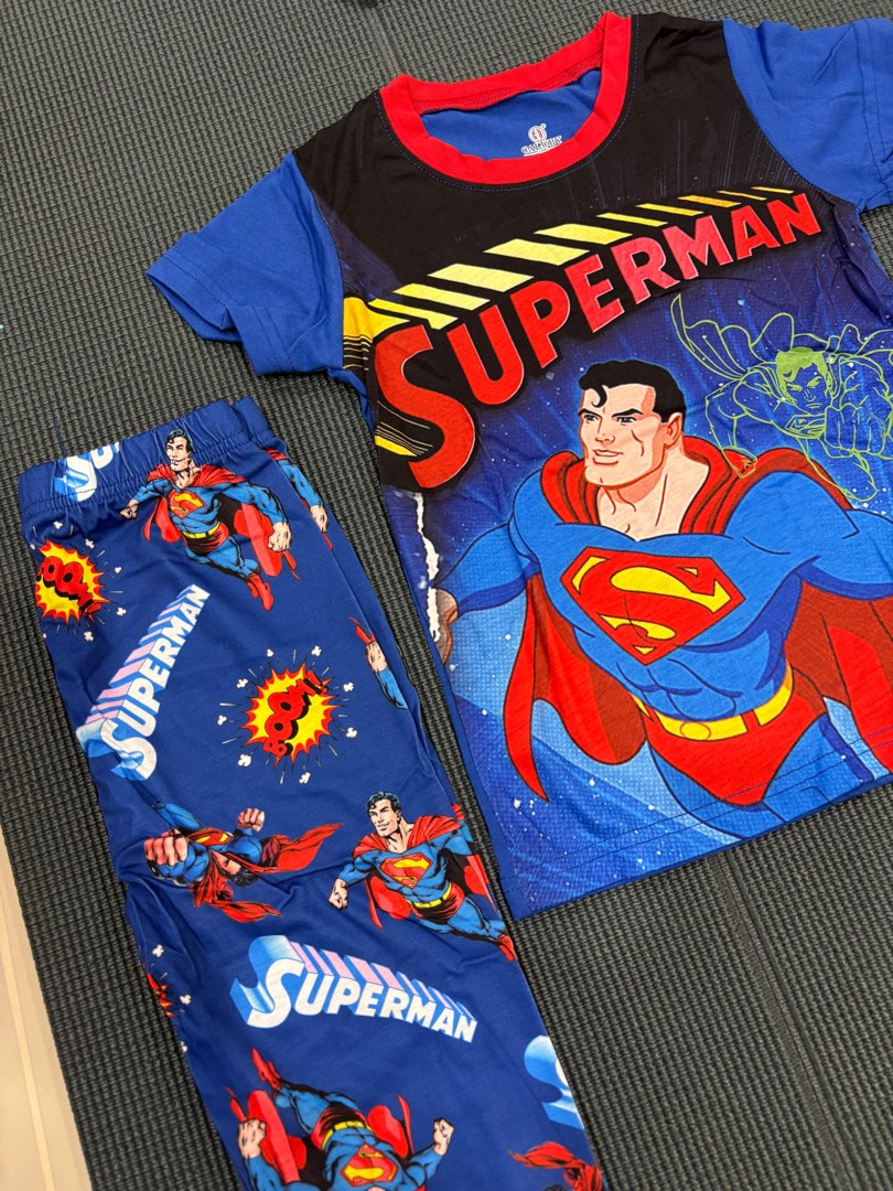 Kids Boy Glow in Dark Pyjamas Superman, Babies & Kids, Babies & Kids ...