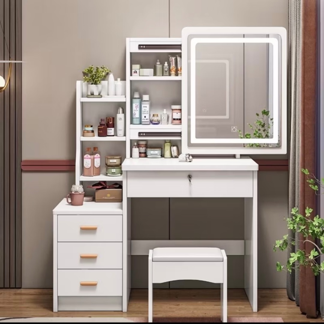 Large Vanity Table | LED Mirror Dressing Desk | Multiple Drawer Makeup ...