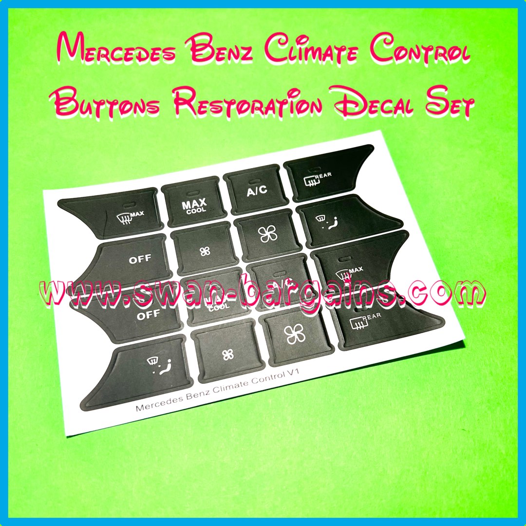 Mercedes Benz Climate Control Switch Buttons Restoration Vynil Decal ...