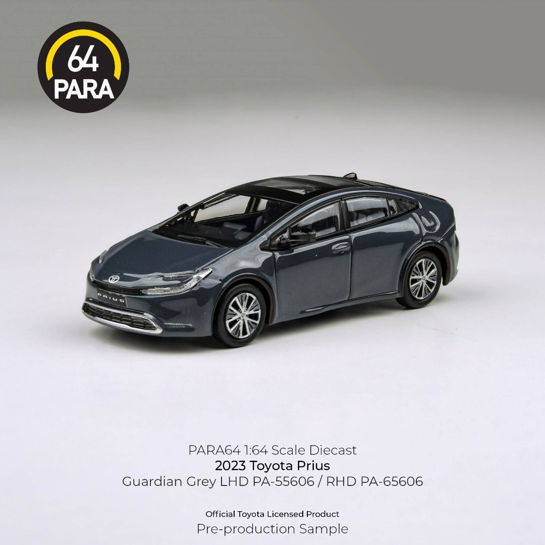 Para64 1:64 2023 Toyota Prius guardian Grey LHD PA-55606 Diecast Scale ...