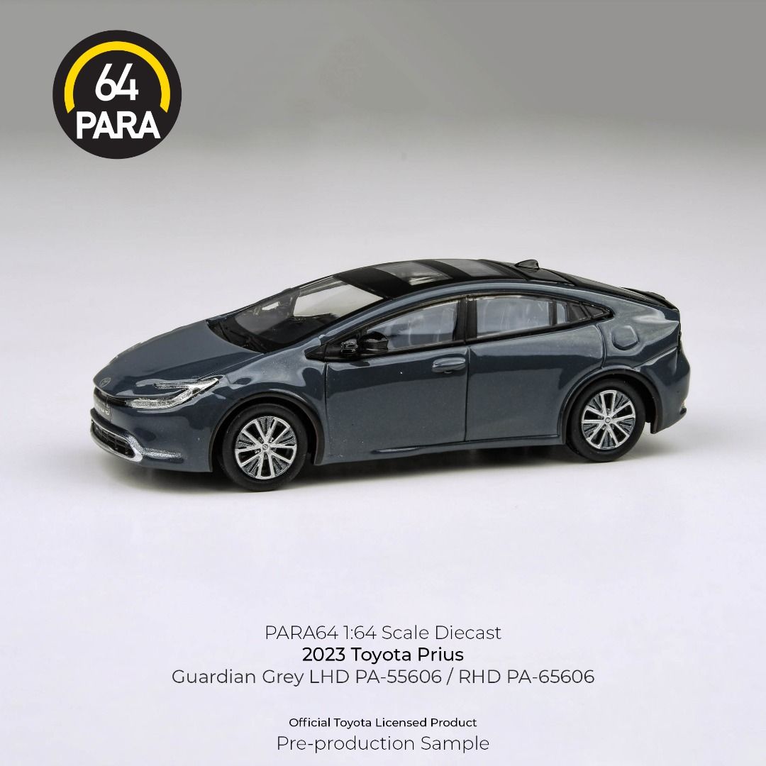Para64 1:64 2023 Toyota Prius guardian Grey LHD PA-55606 Diecast Scale ...