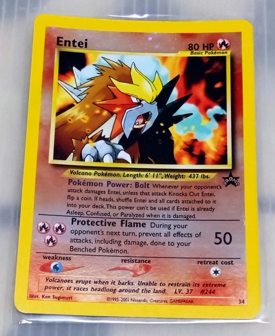 Pokemon Vintage 2001 Entei Black Star Promo #34, Hobbies & Toys, Toys ...