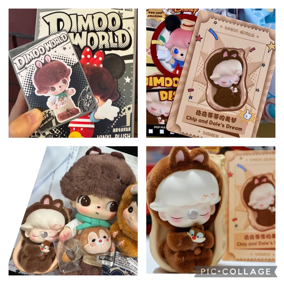 Popmart dimoo world Disney chip dale dreams and vinyl plush keychain ...