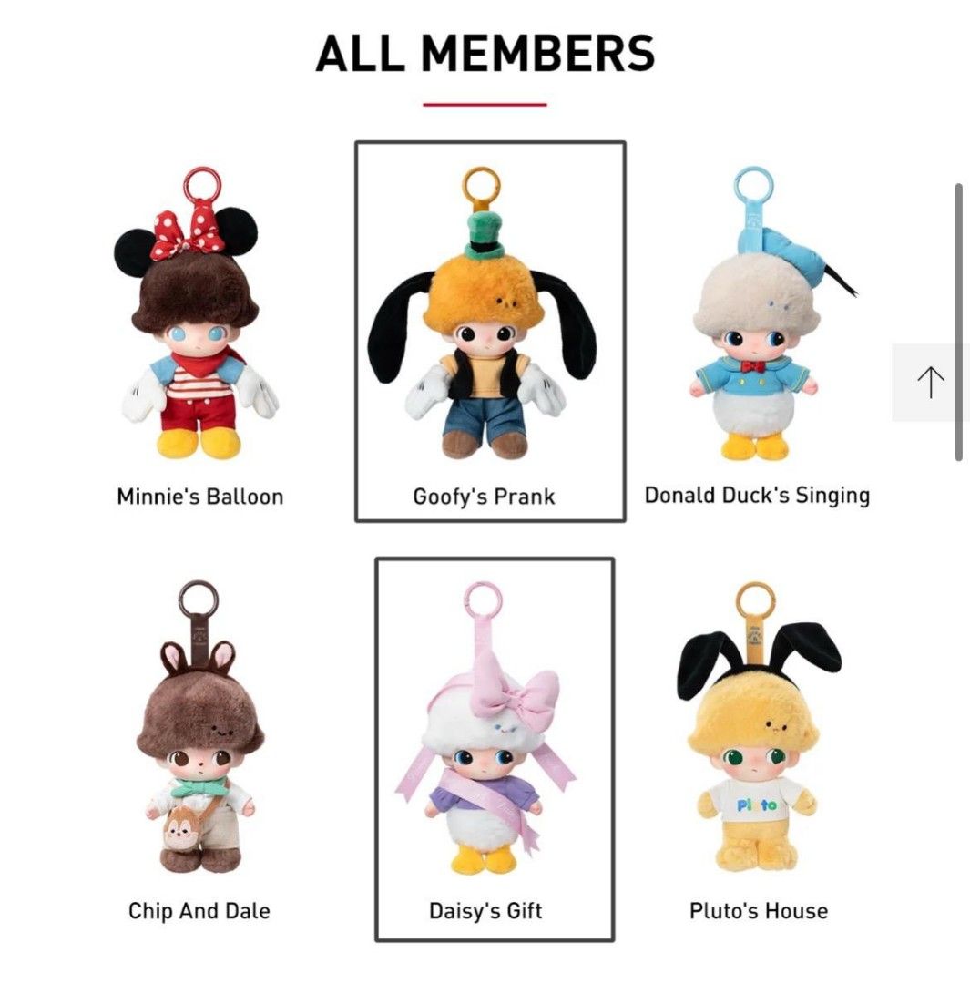 Popmart-DIMOO WORLD × DISNEY Series-Vinyl Plush Keychain Blind Box ...