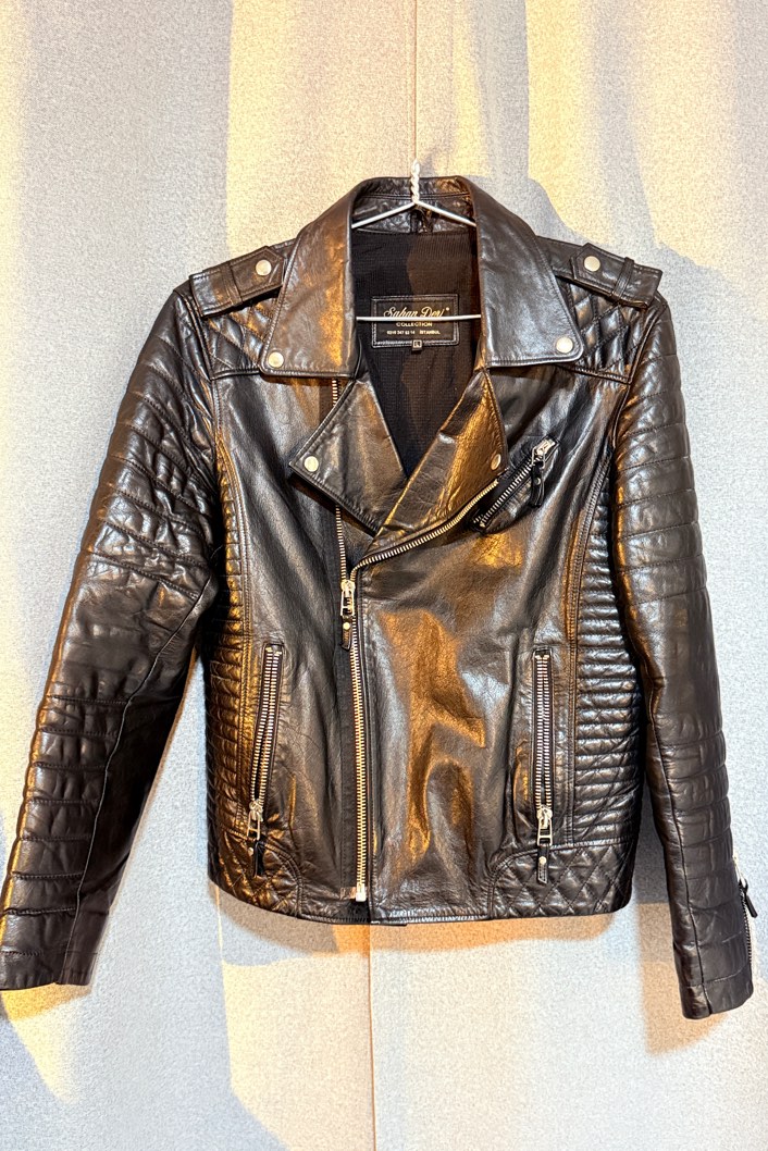 Sahan Deri Collection Men’s Leather Biker Jacket – Size L – Handcrafted in Istanbul – Bought in ...