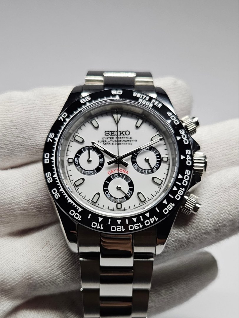 Seiko mod panda custom watch, Men's Fashion, Watches & Accessories ...