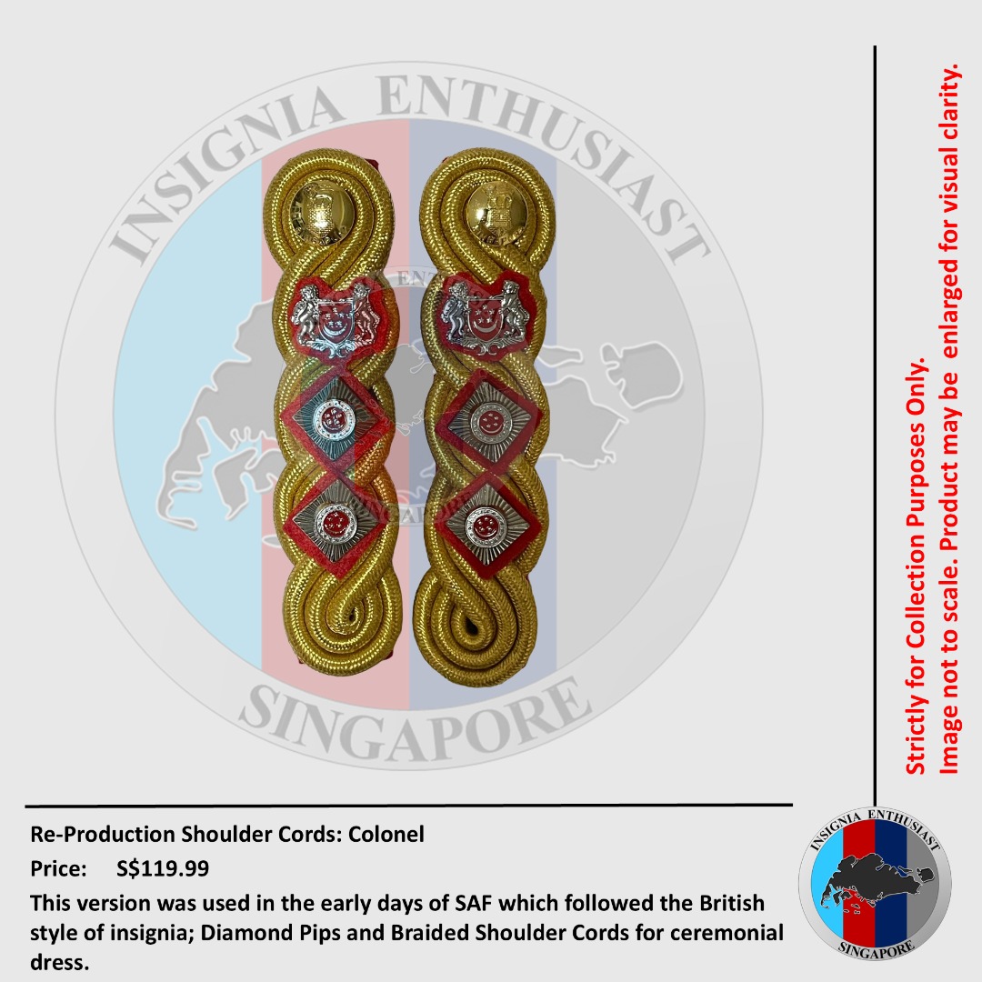SG60 | SAF | Shoulder Cords | Colonel | No.1 Ceremonial Dress | Re ...