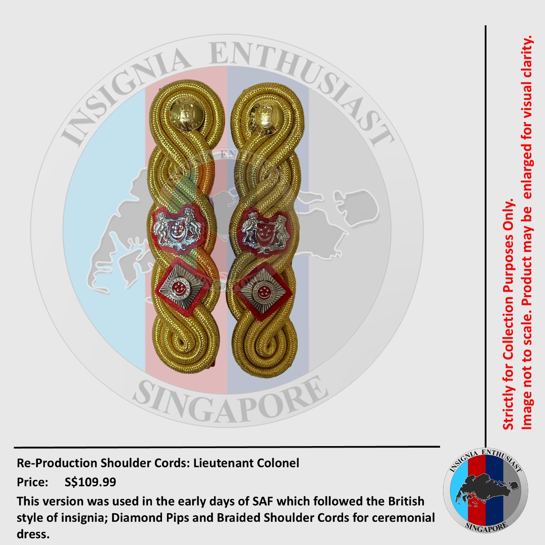 SG60 | SAF | Shoulder Cords | Lieutenant Colonel | No.1 Ceremonial ...