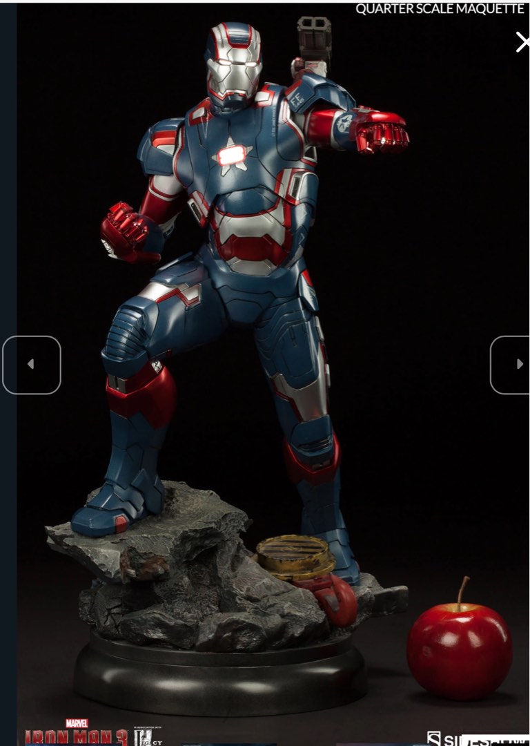 Sideshow Iron Man 3 Iron Patriot Marquette 1/4 Scale Statue, Hobbies ...
