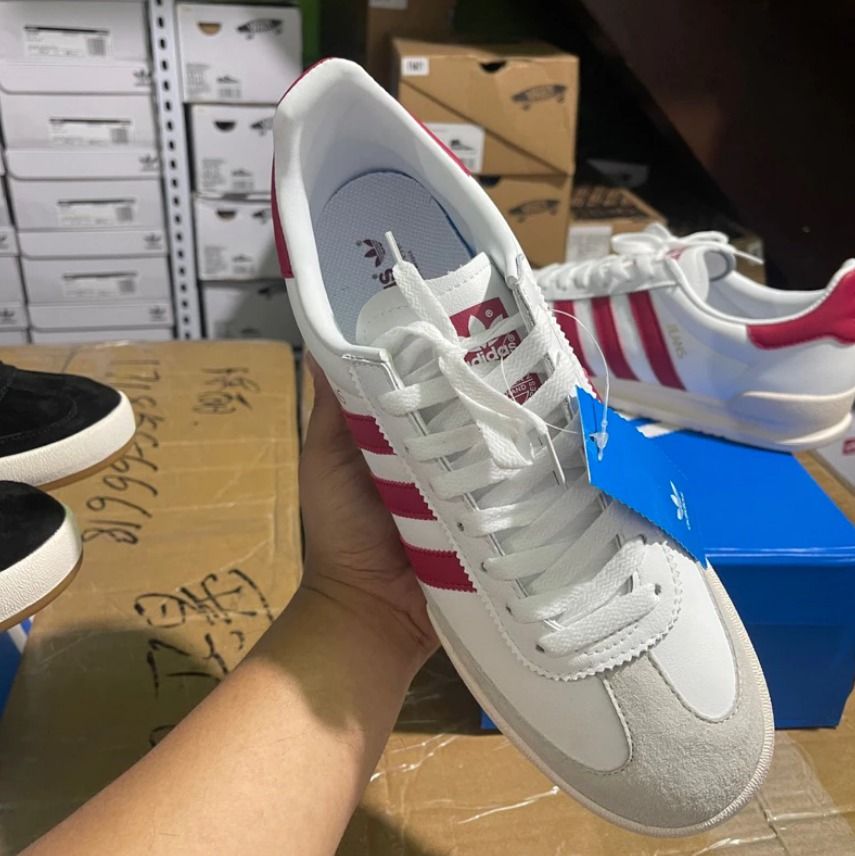 ADIDAS Originals Jeans Chalk White / Collegiate Burgundy, Women's ...