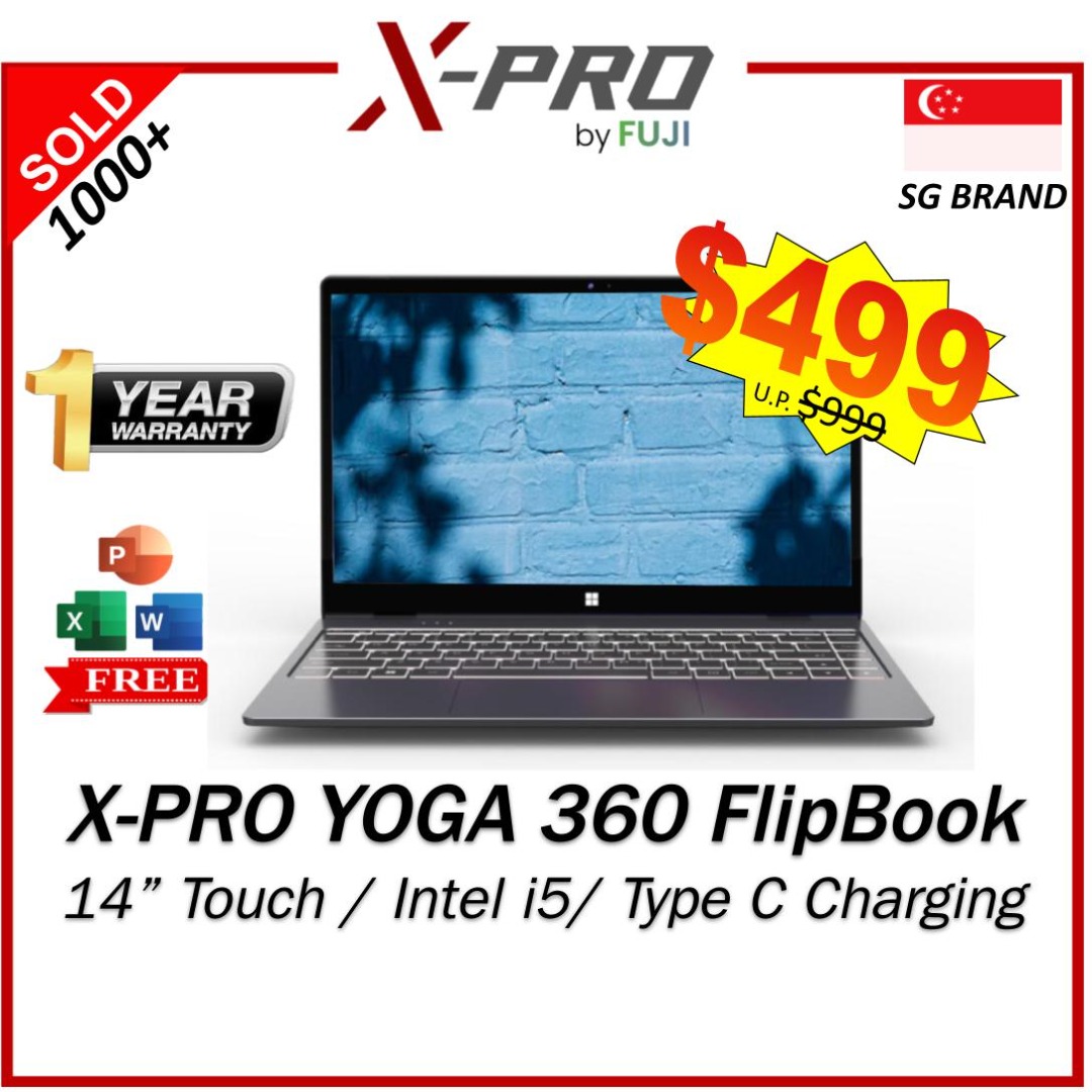 Brand New X-PRO Yoga - Intel i5 - 14 Inch - 16GB RAM - Up to 512 GB SSD - Free MS Office ...