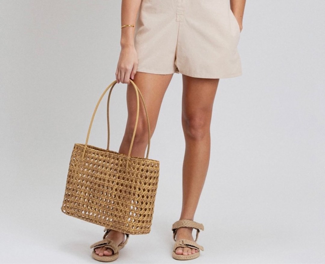 Capricho Elia Bag in Light Brown Yellow Cane, Women's Fashion, Bags ...