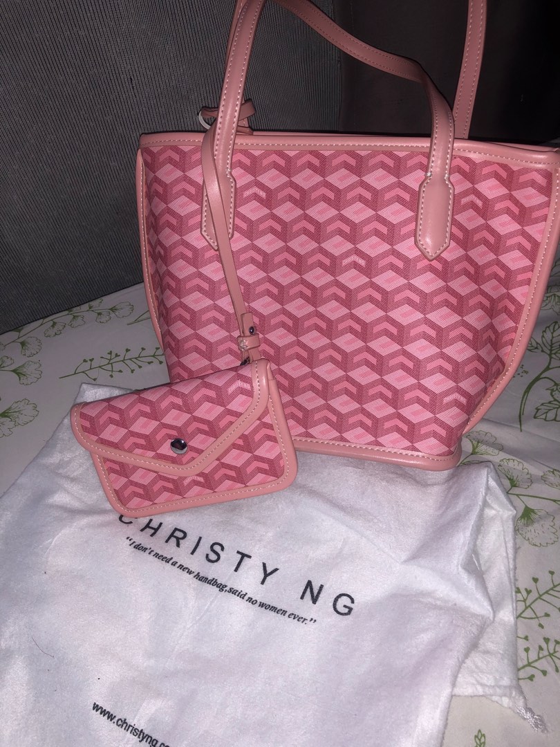 Christy Ng mini russo pink lengkap dust bag original ada logo, Fesyen ...