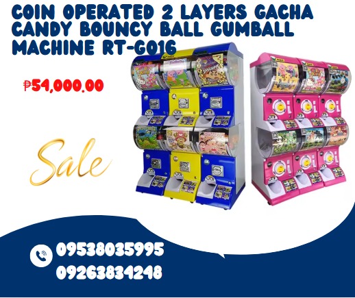 Coin Operated 2 layers Gacha Candy Bouncy Ball Gumball Machine RT-G016 ...