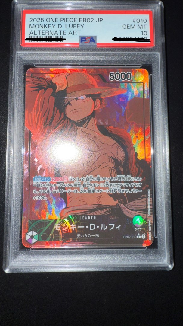 EB02-010 Luffy leader alternate art PSA 10, Hobbies & Toys, Toys ...