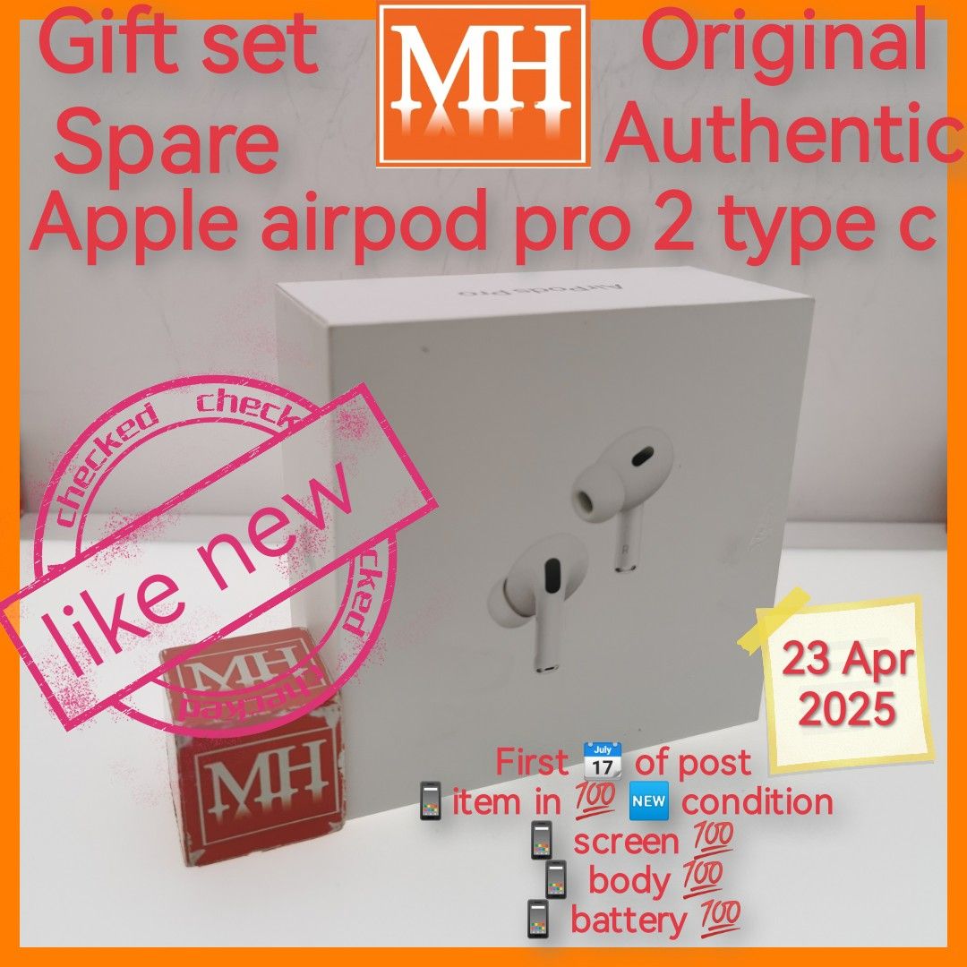 April 2025 New Gift received original authentic apple airpod pro 2 type ...