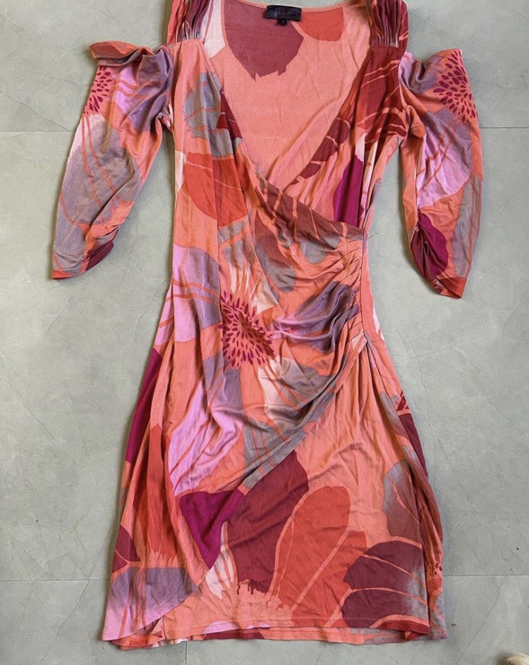 Hale Bob Hot Pink Floral Hibiscus Abstract Print Y2K Mcbling Vintage ...