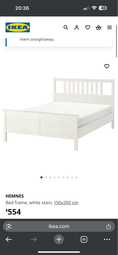IKEA Hemnes queen Bed Frame (retail $670)- mattress not included , Furniture & Home Living ...