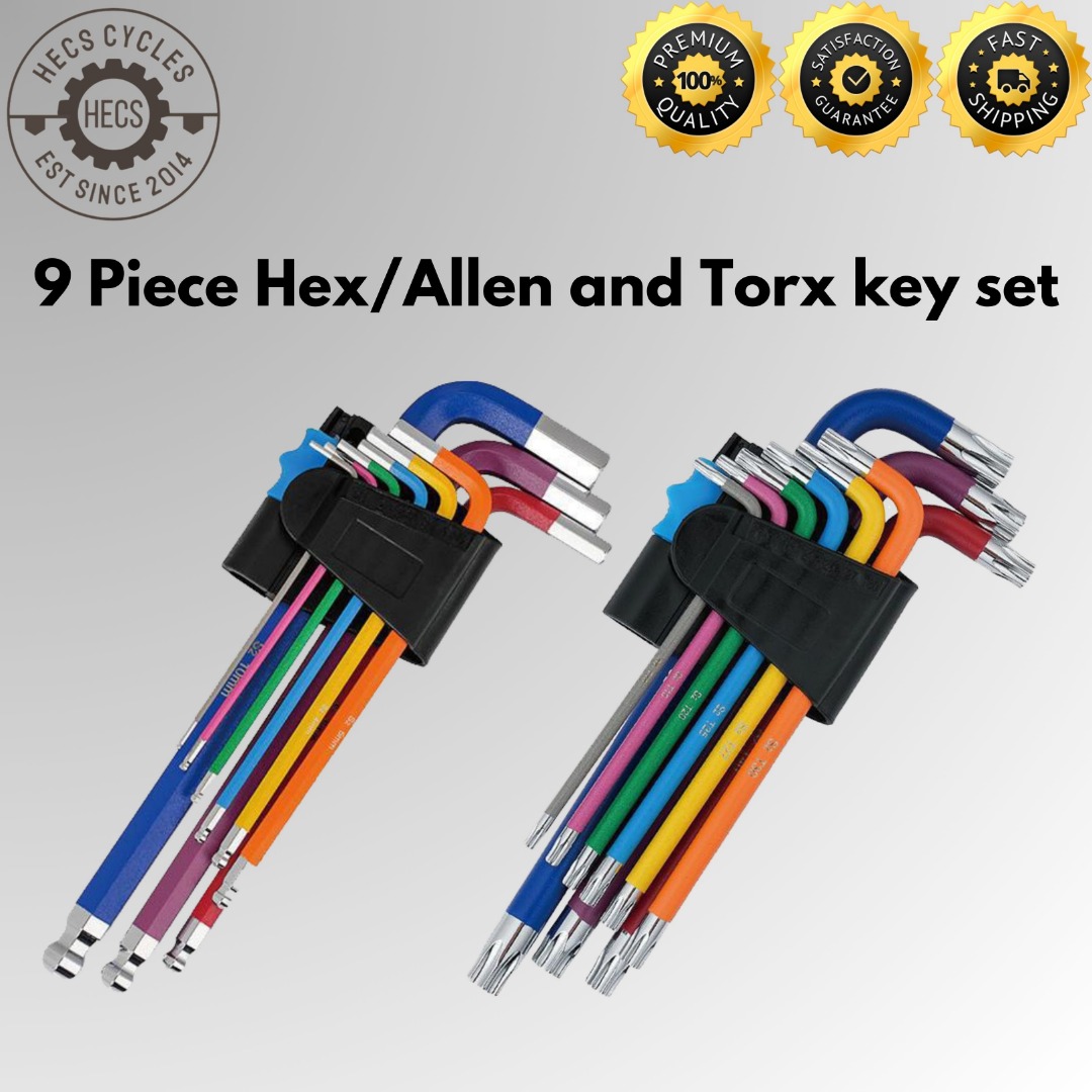 9 Pieces Allen Key Torx Key Set 1.5-10mm T10-T50 Star Allen Key, Sports ...