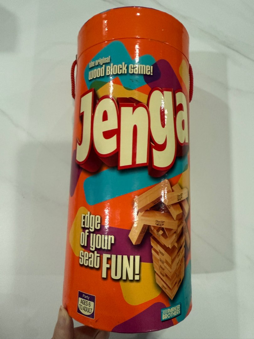 Jenga Game, Tube Pack, Original Hardwood Blocks Stacking Tower Game ...