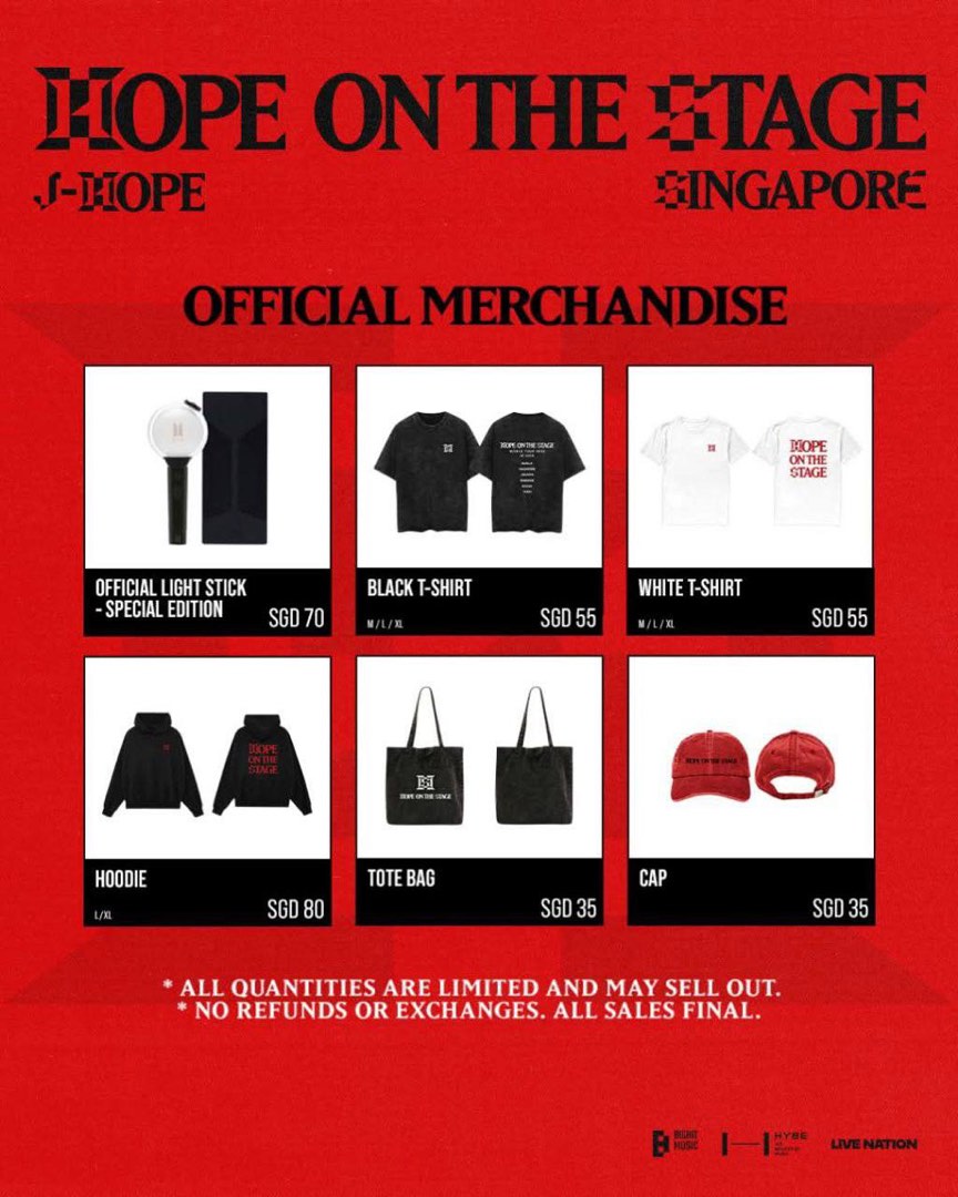 [Closed] J-Hope JHOPE Hope On The Stage HOTS Official Singapore Merch ...
