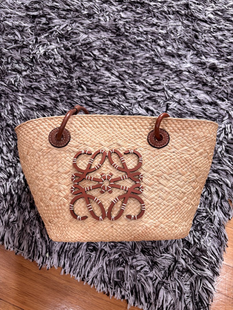 Loewe Small Anagram Basket Straw Bag, Women's Fashion, Bags & Wallets ...