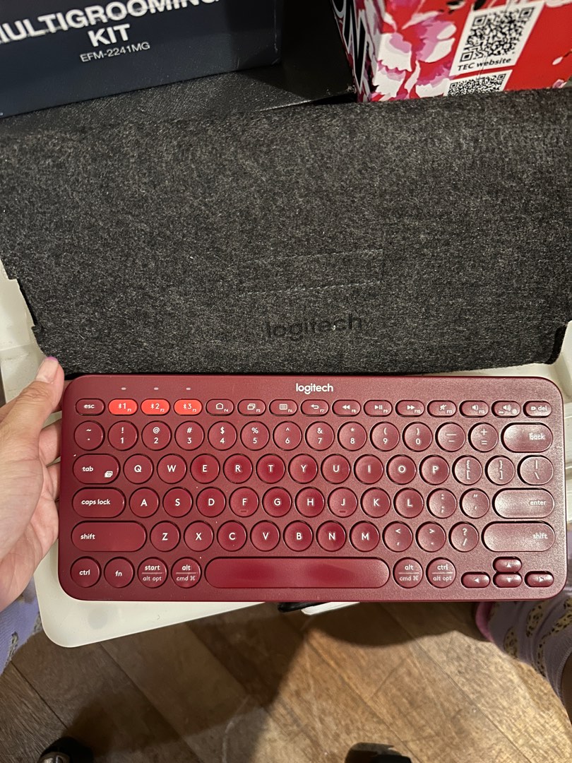 Logitech red keyboard with free case & mouse pad, Mobile Phones ...