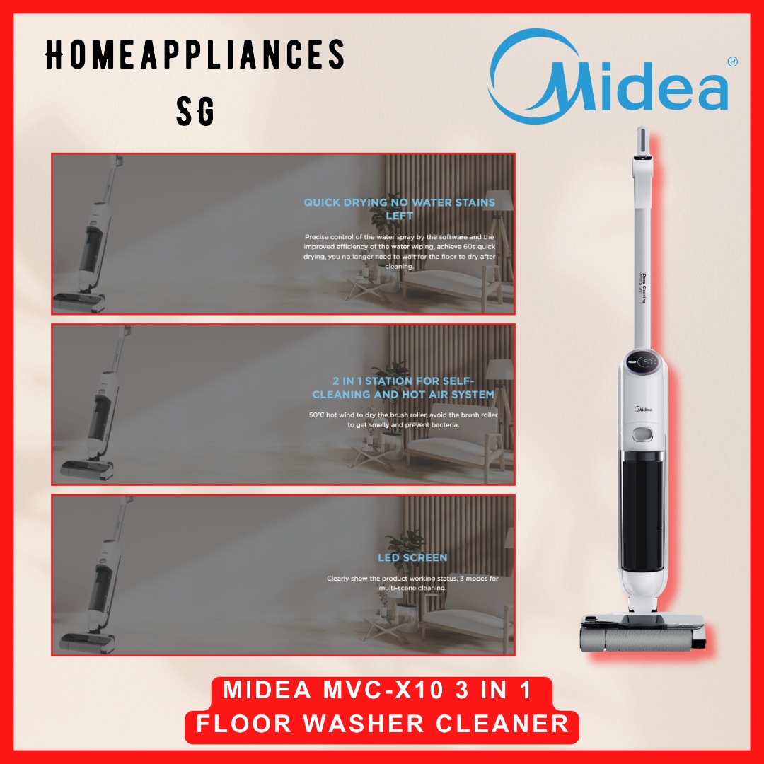 MIDEA MVC-X10 3 IN 1 FLOOR WASHER CLEANER - BRANDNEW SEALED, Furniture ...