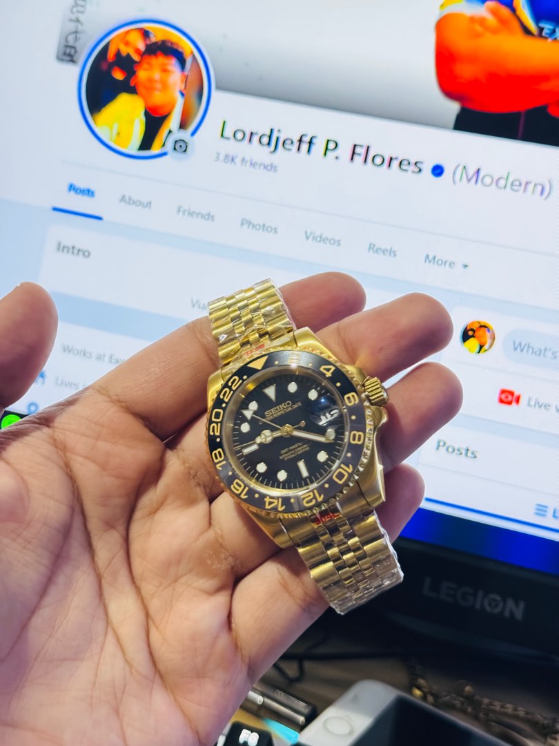 Seiko Mod- GMT Master ll Zombie Yellow Gold, Men's Fashion, Watches ...