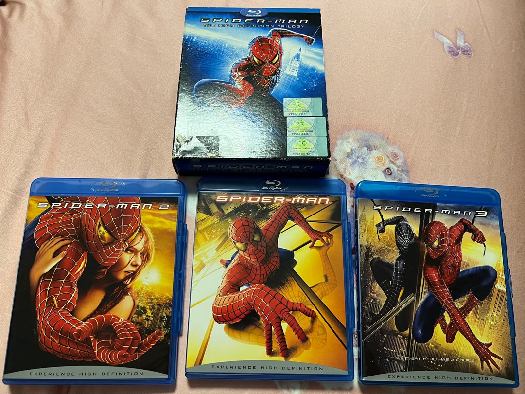 Spider-Man trilogy Blu ray boxset, Hobbies & Toys, Music & Media, CDs & DVDs on Carousell