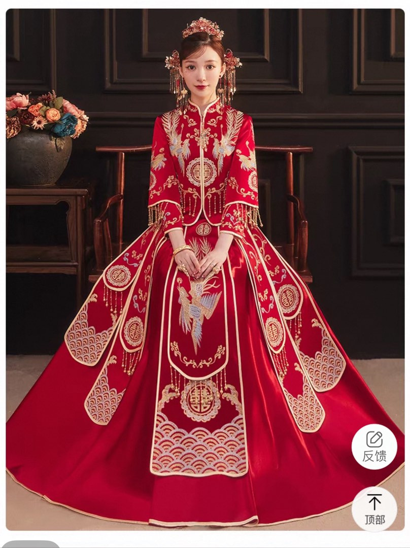 Traditional Chinese Wedding Qun Kua, Women's Fashion, Dresses & Sets ...