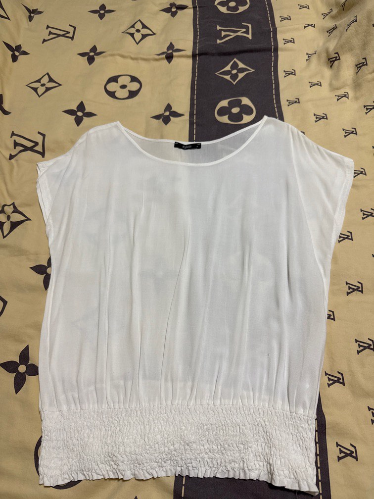 White translucent Top, Women's Fashion, Tops, Blouses on Carousell
