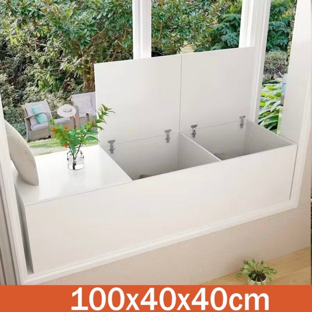 Window Side Storage Bench Ottoman | Window Bench With Lift-Top ...