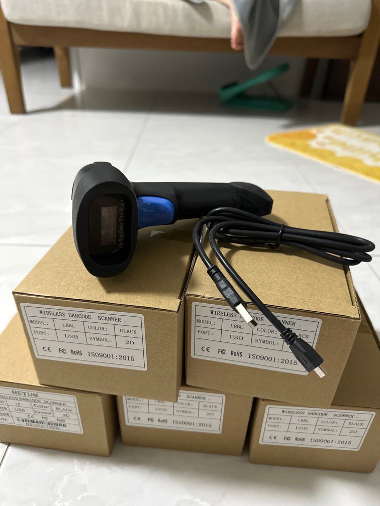 Wireless Barcode Scanner Model: L8BL USB Symbol 2D, Audio, Headphones ...