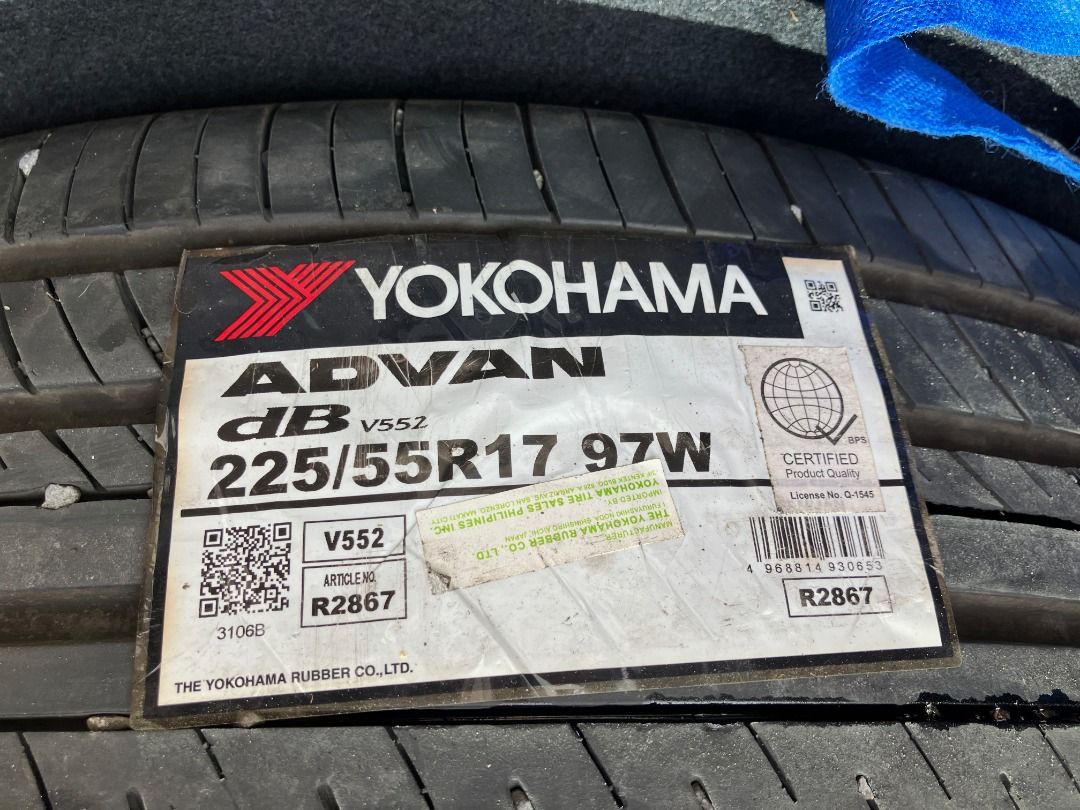Yokohama Advan db V552 225/55/R17 DOT 2022 Made in Japan, Car Parts & Accessories, Mags and ...