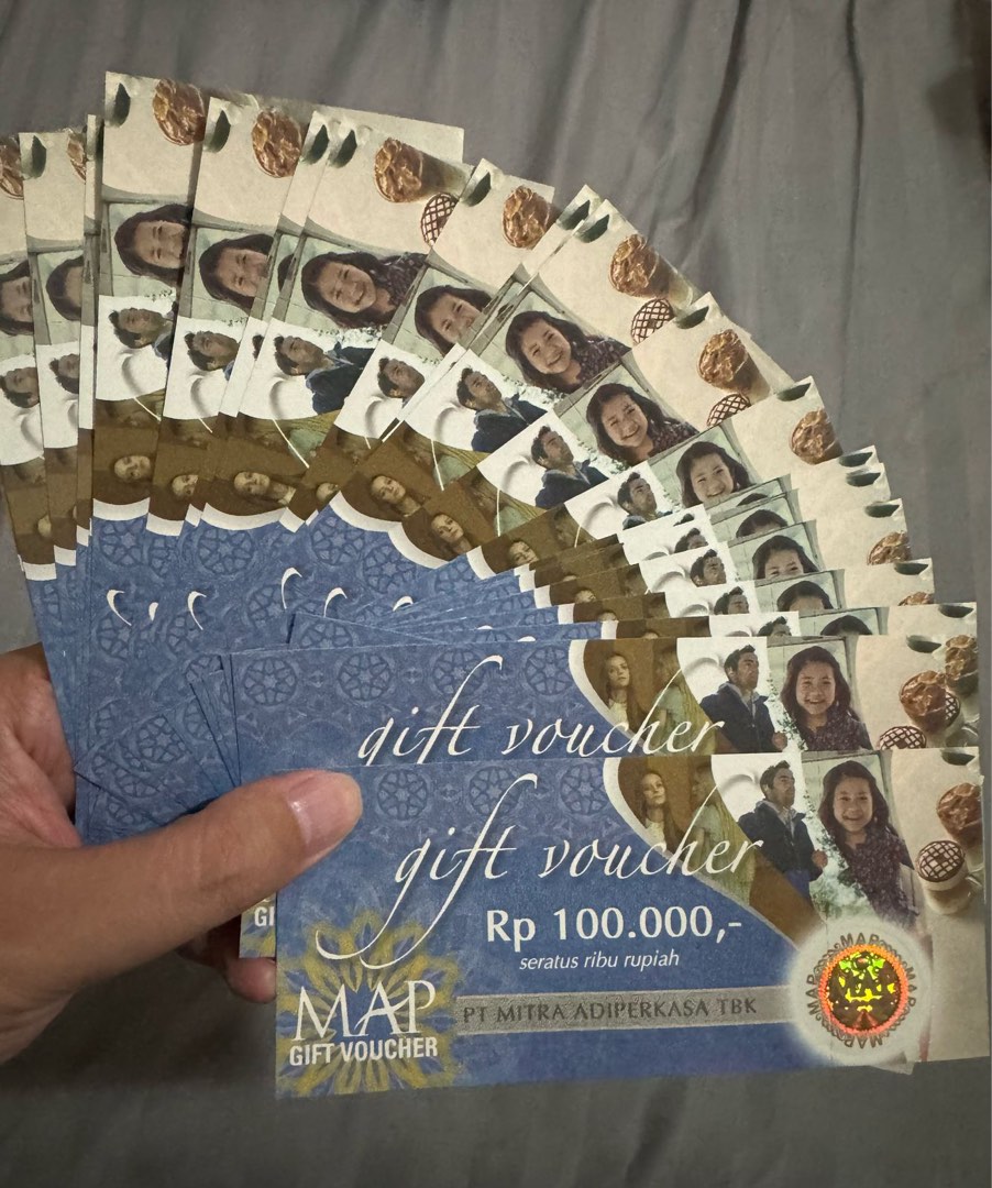 25 pcs Voucher Rp. 100.000 MAP, Tiket & Voucher, Kartu Hadiah & Voucher ...